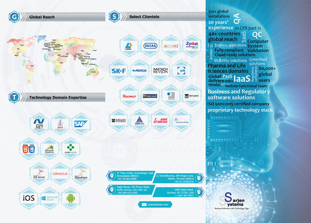 Brochures – Business and GxP compliant solutions, services by Sarjen